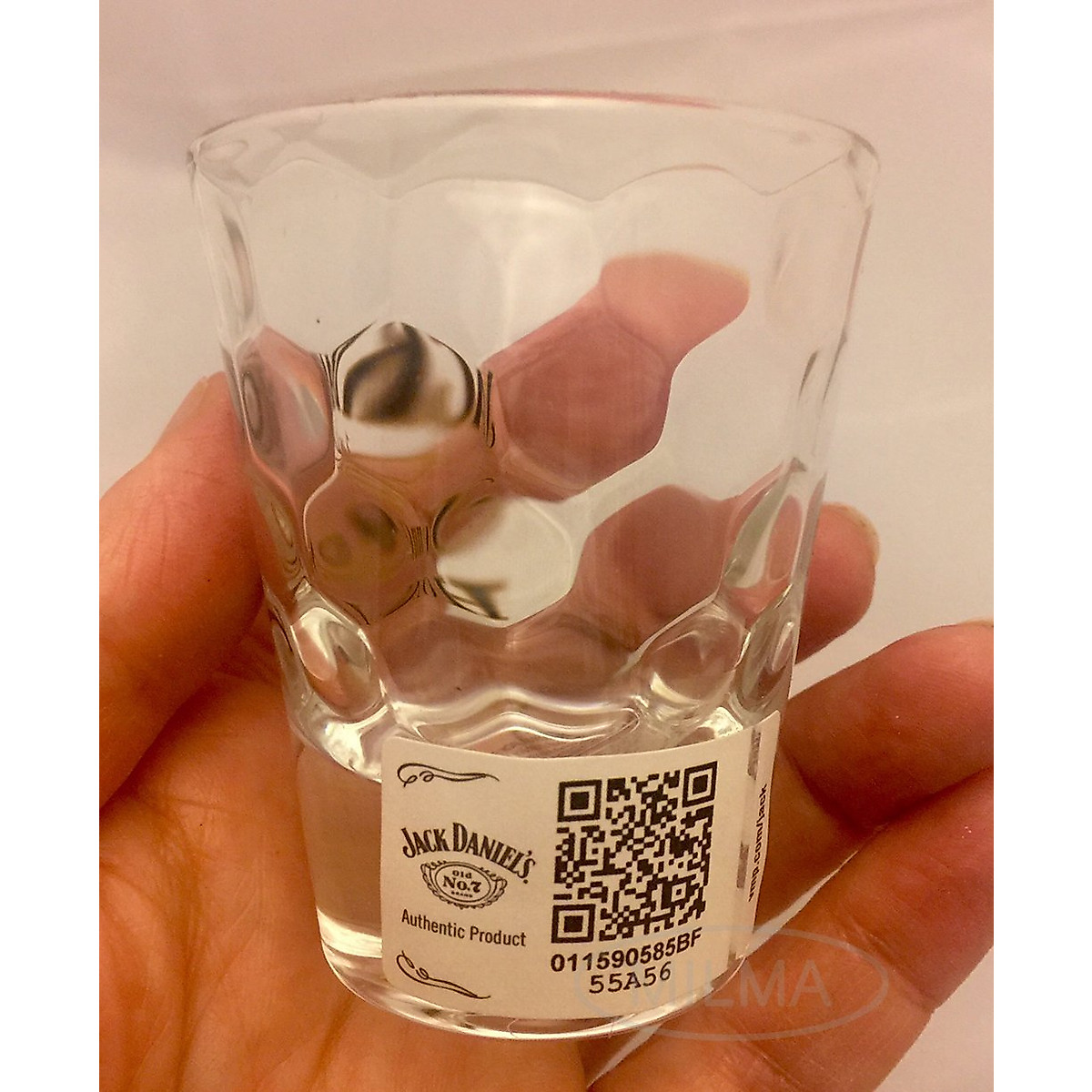 Jack Daniel's Shot Glass Bee Logo Whiskey Glass Honeycomb Faceted Glass Barware Collection Made in Italy