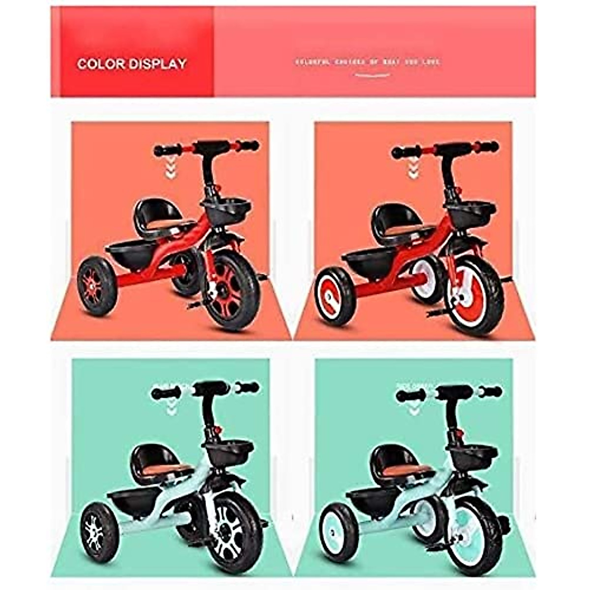 Stroller Wagon Trike Children Tricycle Kids' Trikes Pedal Cars Children's Tricycle For 3-6 Year Old Boys Girls Pedal Toddler Scooters Pushchairs,Rear Basket (Color : Red) over 1 year old girl gifts