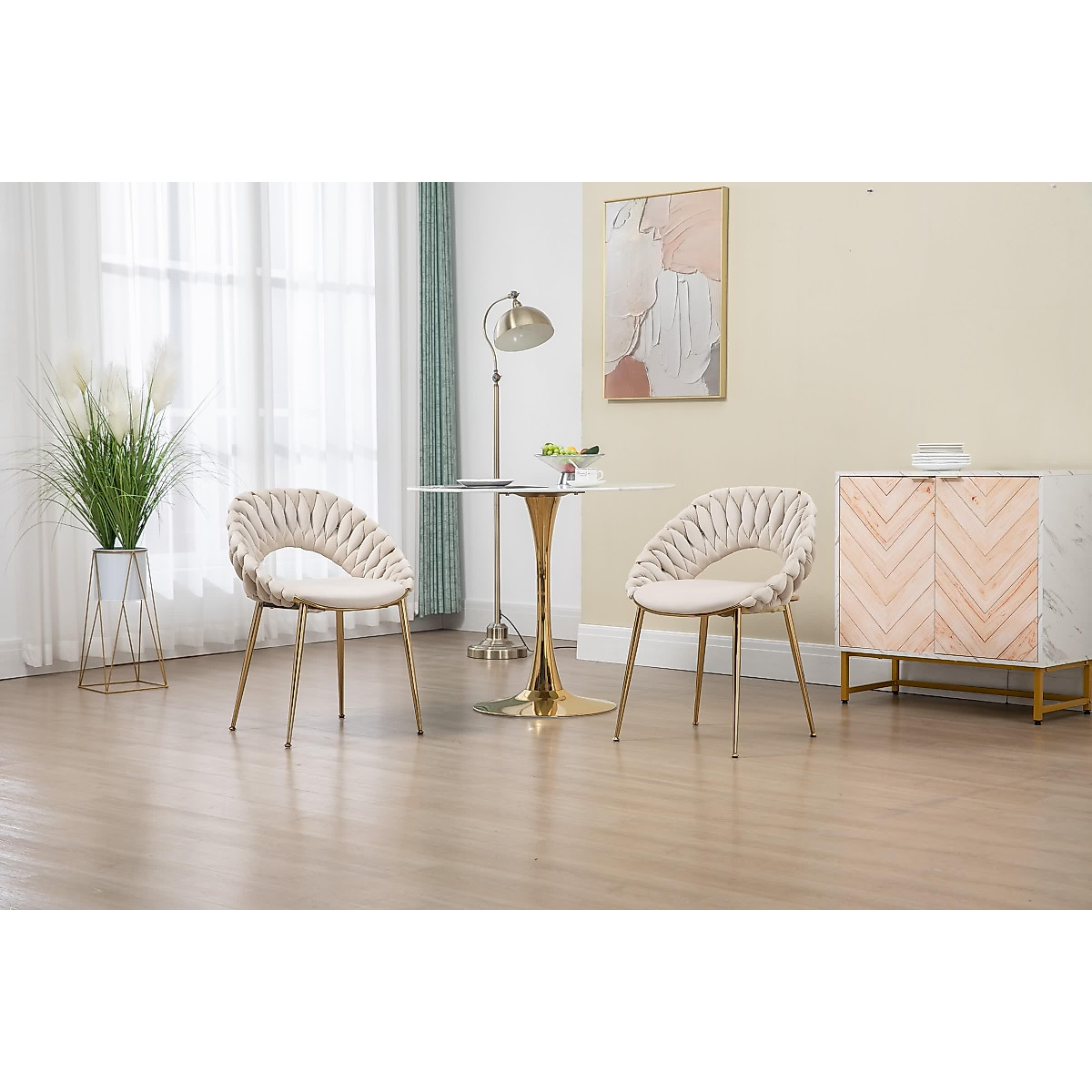 Adjustable Chair, Accent Chairs for Living Room Armless Polyester Ivory Comfy Modern Home Furniture 22.44" Lx20.87 Wx29.92 H