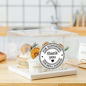 1.5" Round Thank You Stickers - Printed Thank You for Supporting Our Small Business Stickers with Hearts - 500 Thank You Labels Per Roll