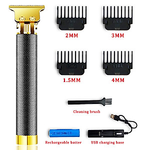 Mens Clipper Cordless Hair Clippers, Razor Electric Professional Beard Trimmer Grooming Shaving Machine Self Hair Cutting Haircut Trimmers Cutter，Black