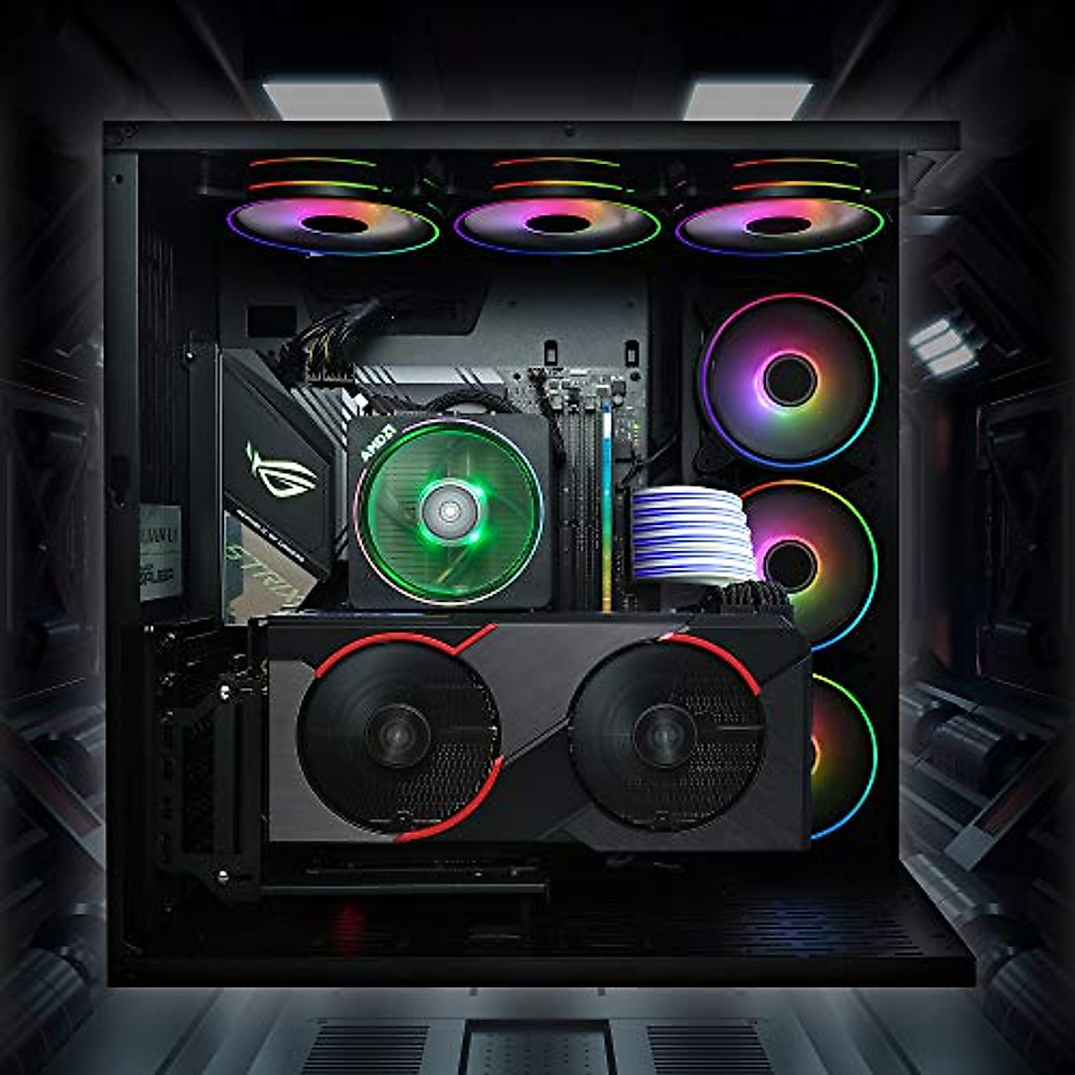 EZDIY-FAB Vertical Graphics Card Holder Bracket,GPU Mount,Video Card VGA Support Kit with 20cm/7.8in PCIE 3.0 Riser Cable