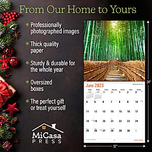 MICASA Gorgeous Pathways 2023 Hangable Monthly Wall Calendar | 12" x 24" Open | Thick & Sturdy Paper | Giftable | A Guiding Path