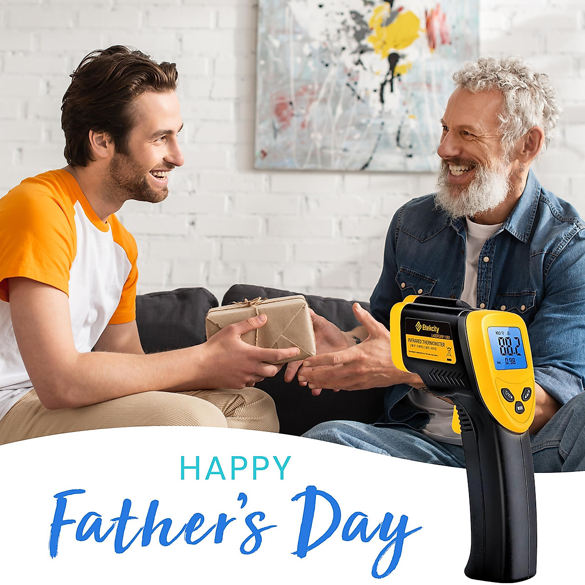 Etekcity Infrared Thermometer 1080, Heat Temperature Temp Gun for Cooking, Laser IR Surface Tool for Pizza Oven, Meat, Griddle, Grill, HVAC, Engine, Accessories, -58°F to 1130°F, Yellow