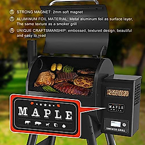 Wood Pellets for Smoker Magnet Labels-Accessories for Electric or Pellet Smoker Grill,Metal Material, Frosted Design, Perfect Match with Mmasterbuilt Electric Smoker,Gift for Men and Women,9 Pack