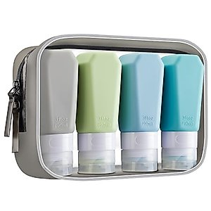 INSFIT Travel Bottles for Toiletries, TSA Approved 3oz Portable Travel Bottles, BPA Free Leak Proof Travel Size Containers Refillable Travel Accessories for Shampoo Conditioner with Labels