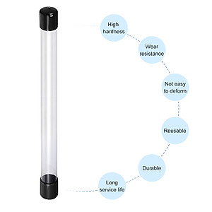 MECCANIXITY Clear Storage Tube 23x25mm Small Plastic Round Tubing with Caps Rigid Bottle Container 300mm/12 Inch for Item Stored