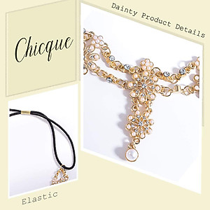 Blindery Gold Head Chain Jewerly Rhinestone Hair Headpiece Wedding Headband Chain Crystal Hair Accessories for Women