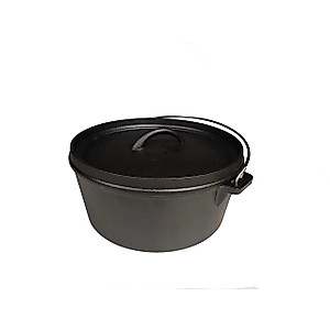 HAWOK Pre-seasoned Cast Iron Dutch Oven Camping Cooking Set with Carrying Storage Box