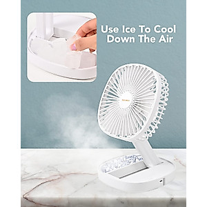 MOCAMOLA Small Desk Fan, Aromatic Desigh With Quiet 3 Speeds Wind, USB Powered With Portable Adjustable Mini Fan For Home, Office, Travel, Camping, Outdoor, Indoor, Car, 4.9 Inch White
