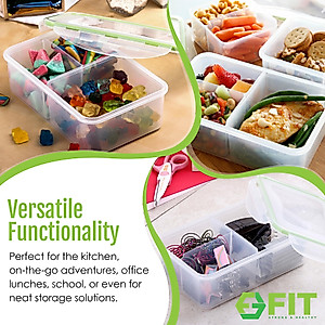 Bento Box Lunch Containers for Adults & Kids (4 Pack, 39 oz) - Lunch Box Meal Prep Containers with Lids - Microwave, Freezer, & Dishwasher Safe, Leakproof Reusable Food Prep Containers, 3 Compartments