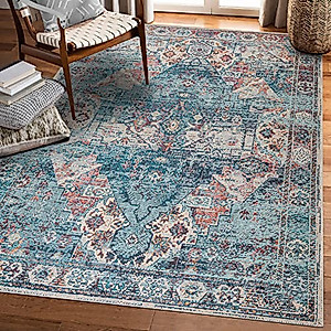Monolia Machine Washable Area Rug, Low Pile Rug for Living Room, Bedroom, Bathroom, Kitchen, Vintage Home Decor, Boho Floor Decoration (5' x 7')