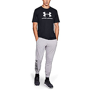 Under Armour mens Sportstyle Logo Short-sleeve T-shirt , Black (001)/White , XX-Large