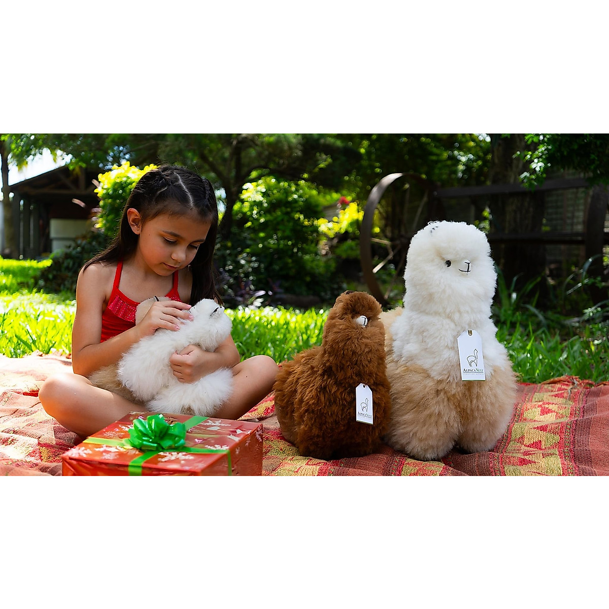 AlpacaNext Llama Stuffed Animal – 12 inch. Cute, Soft and Cuddly Alpaca Plush Toy Handcrafted on Real Alpaka Natural Fur (12 inches, Beige)