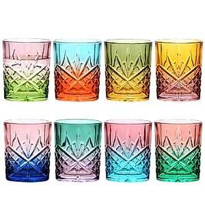 Nuxaoisgel 11oz Whiskey Glasses Cups,Scotch Glasses Set of 8,Old Fashioned cocktail glasses for Bourbon, 12pack