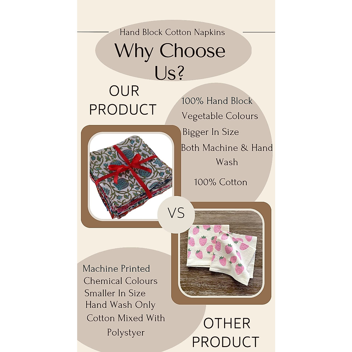 Beautiful Indian Hand Block Print Floral Design Cloth Napkins Set of 12 Cotton Dinner Napkins Washable & Reusable Table Linens 16x16 Inch Home Holiday Napkins Cloth DéCor