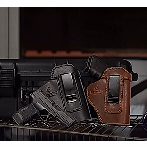 Glock 43X Holster Glock Best Concealed Carry Holster Gun Holster IWB/OWB Holster Glock 19 Holster, Leather Cross Draw Holsters, Appendix Carry, Glock 43 Holster, Taurus G3C Glock 48 Holster