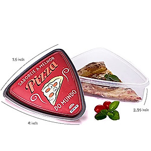 Pizza Slice Container Storage with Lids. Tray, Holder and Saver. 6 Plastic Packs to go. The Best Idea to Serve Pizza to Your Kids.