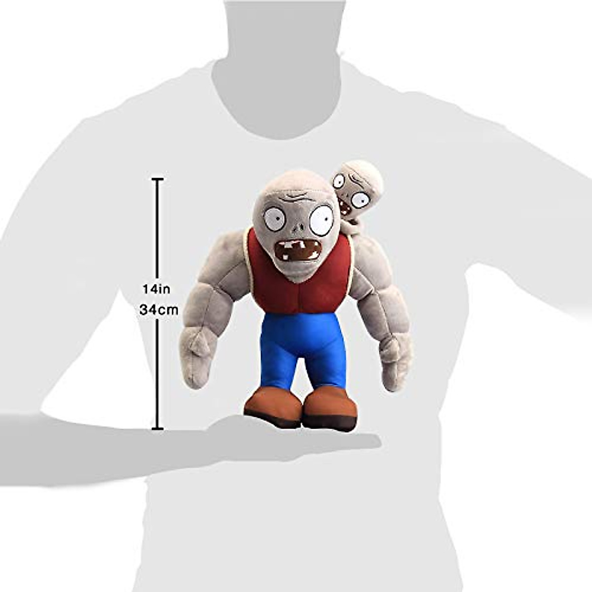 Maikerry 12" PVZ Gargantuar Zombies Plush Toys Stuffed Soft Doll Muscle Zombies