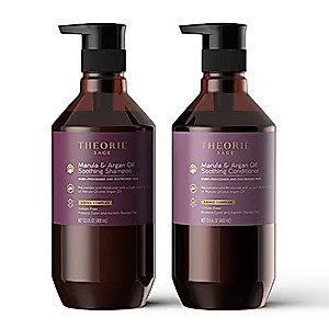 Theorie Marula and Argan Oil Soothing Shampoo - Rejuvenate & Moisturize - Suited for Over & Distressed Hair - Sulfate Free - Protects Color and Keratin Treated Hair, Pump Bottle - 400mL