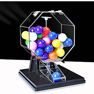 Professional Bingo Game Set, Manual Lottery Shaker Selector, Including Acrylic Bingo Cage, 1.6-Inch Ping Pong Style Bingo Balls-50 Pcs, for Large Groups, Parties