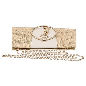 Women Straw Bag Crossbody Clutch Evening Clutch Purse Beach Shoulder Handbag (yellow 01)