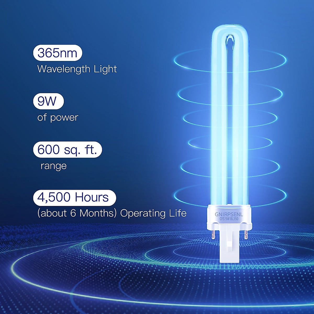 Gnirpsenl EL22 CFL CFS 9W BL350 Replacement Light Bulbs Compatible with FlyWeb EL-22, 4 Pack