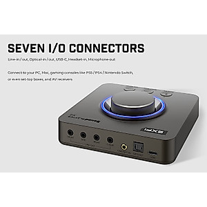 Creative Sound Blaster X4 External USB DAC Amp with Super X-Fi, 7.1 Surround, Optical I/O, Mic/Headset/Line-in - For PC and Mac