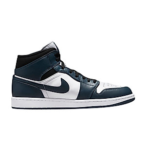 Nike Men's Air Jordan 1 Mid Sneaker, Armory Navy/White/Black, 10