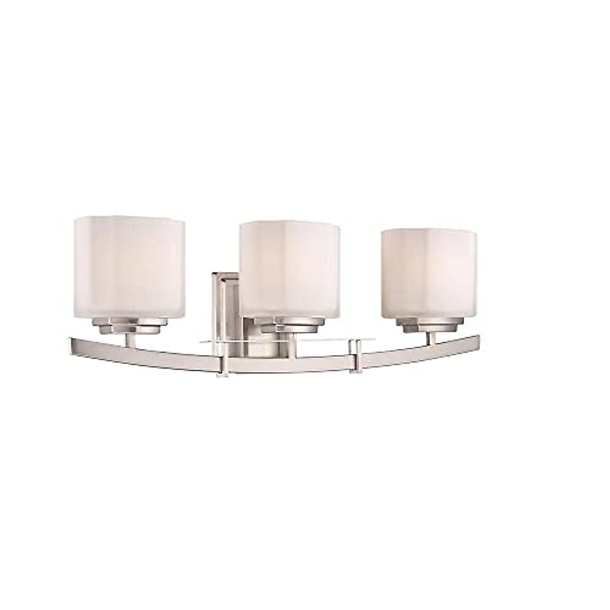 Hampton Bay 15041 Architecture 3-Light Brushed Nickel Vanity Light