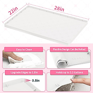 Sdpeia Under Sink Mat for [28" x 22"] Cabinet, Upgraded Silicone Waterproof Mat Kitchen Cabinet Liner Cabinet Protector Kitchen Organizers and Storage