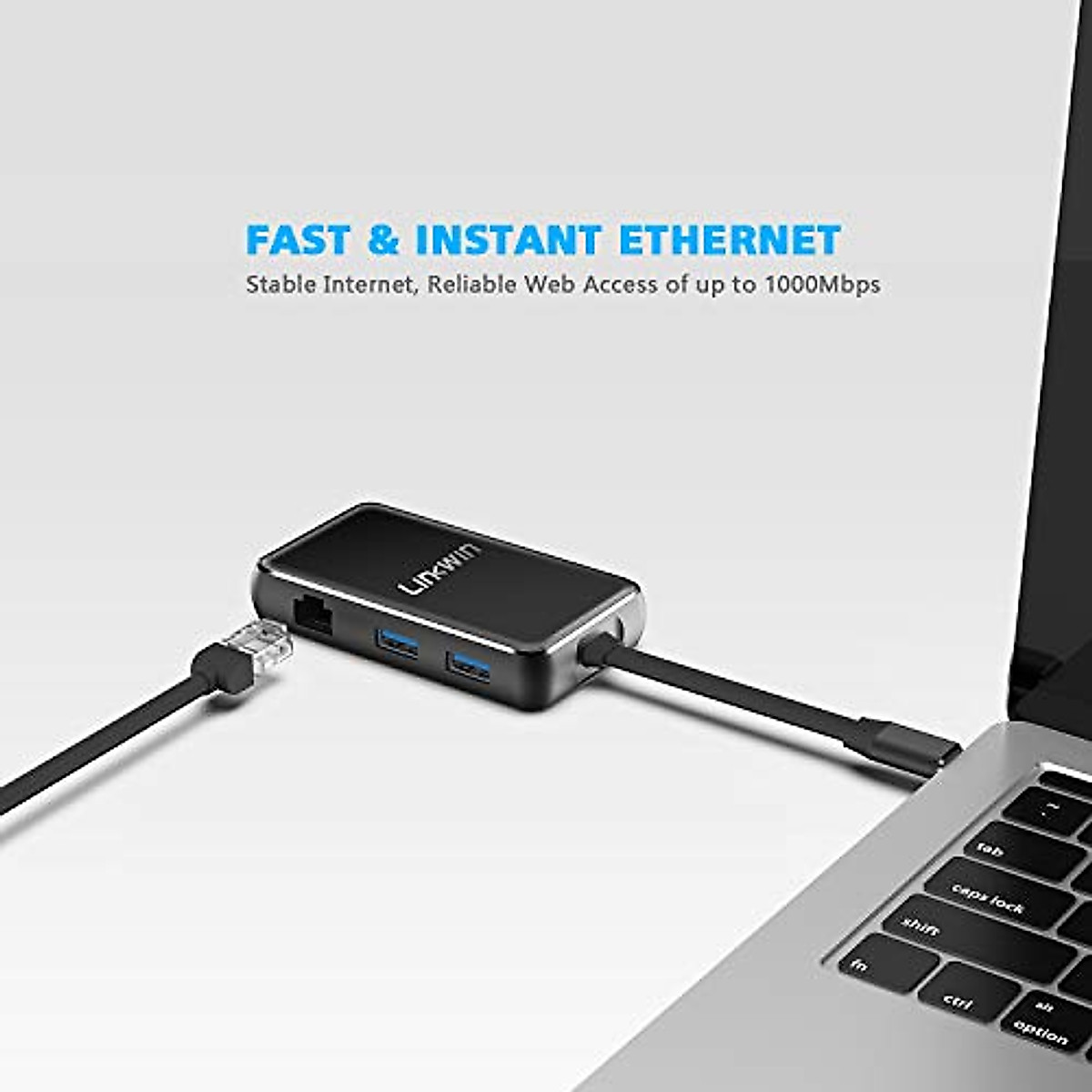 USB C Hub, LINKWIN 6 in 1 Tempered Glass USB C Multiport Adapter, USB C to HDMI, VGA, 2 USB 3.0 Ports, USB C Charging, RJ45 Gigabit Ethernet, USB C Dock Dongle Compatible Apple MacBook Pro 13 (Black)