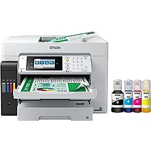 Epson EcoTank Pro ET-16600 All-in-One Supertank Wireless Color Inkjet Printer - Print Copy Scan Fax- 25 ppm, 4800 x 1200 dpi, Wide-Format 13 x 19, Auto 2-Sided Printing, 50-Sheet ADF, Voice-Activated