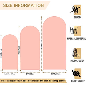 FANPROMS Arch Backdrop Cover Set of 3 Hot Pink Arch Cover Backdrop Fabric 5FT 6FT 7FT Spandex Round Top Arch Stand Covers for Birthday Party Arch Covers Stretchy Backdrop for Prom Reception Decor