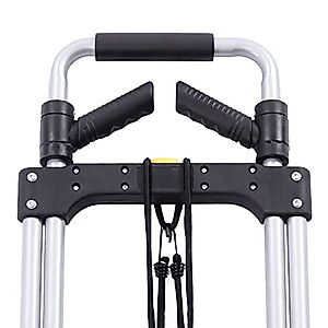 Folding Hand Truck and Dolly,264 Lb Capacity Heavy-Duty Aluminum Luggage Trolley Cart with Telescoping Handle and Wheels for Indoor Outdoor Moving Travel