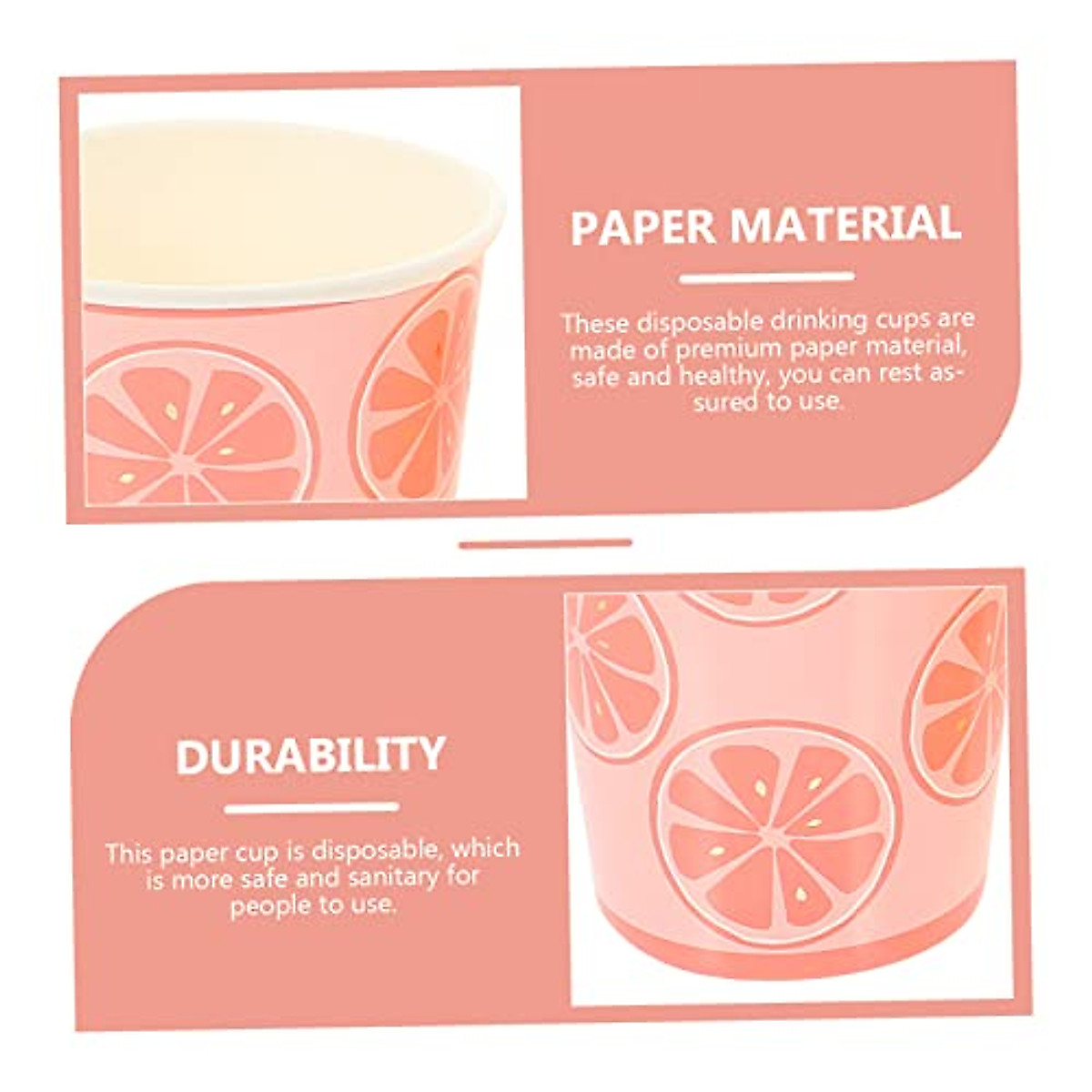 IFANLANDOR 8Pcs Lemon Paper Cups fruit party supplies tableware espresso paper cups hot coffee paper cups vasos para cafe desechables paper drinking cups lemon cups gold leaf Disposable