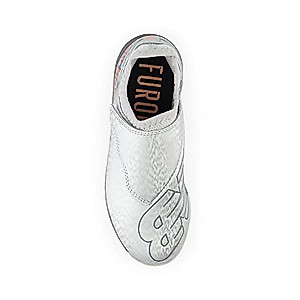 New Balance Boy's Furon Dispatch Turf V7 Soccer Shoe, Silver/Brighton Grey/Copper, 1 Little Kid