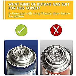 TBTEEK Kitchen Torch, Fit All Tanks Butane Torch Cooking Torch with Safety Lock & Adjustable Flame for Cooking, BBQ, Baking, Brulee, Creme, DIY Soldering(Butane Not Included)