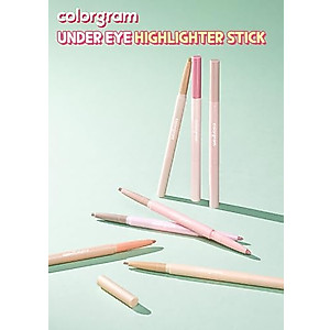 COLORGRAM Under Eye Highlighter Stick 02 Cool Tone | Silky-Smooth Long-Lasting Highlighter & Contouring Stick for Smudge-Proof, Shining Daily Makeup | K-Beauty Face Highlighters & Luminizers