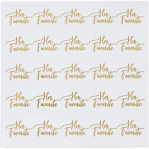 Pipilo Press Gold Foil Stickers for Weddings, His Favorite, Her Favorite (1 in, 200 Pieces)