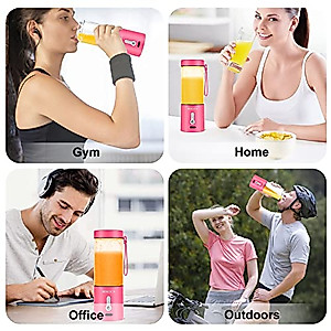 Portable Blender for Shakes and Smoothies, KOKOCA Personal Travel Blender for Protein with 4000mAh USB Rechargeable Battery, Crush Ice, Frozen Fruit and Drinks, 18 oz Mini Cup, Pink 1