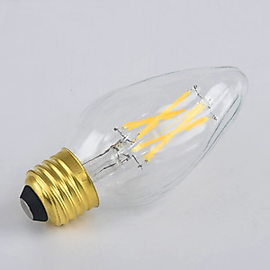 Leools Dimmable E26 led Bulb 6W Equal 60 watt Vintage LED Edison Bulb AC120V 3000K Soft White F15 LED Bulb for Ceiling Fan Light Bulbs,Pendant Bulb and Chandeliers Light Bulb 600LM Clear Medium 6Pack