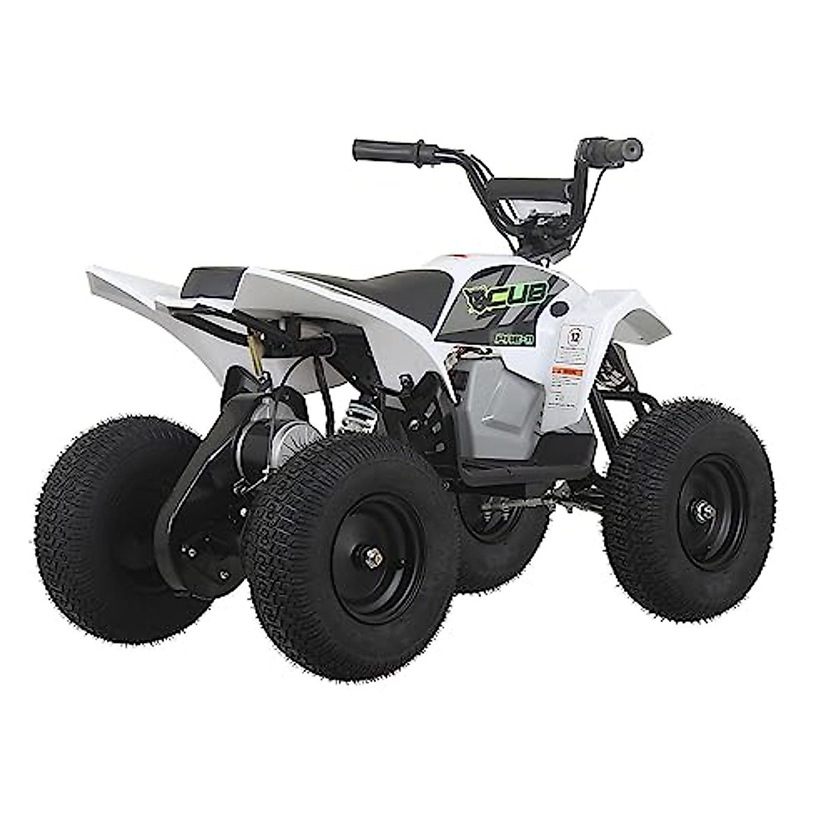 SYX MOTO ATV CUB Electric Mini Dirt Quad 4 Wheeler EPA Approved for kids up to 110lbs,BLACK