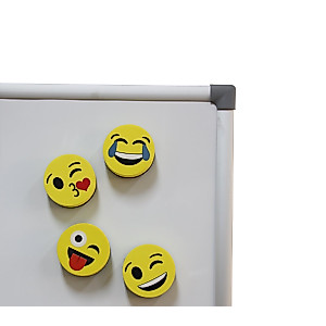 VIZ-PRO Magnetic Smiley Face Circular Whiteboard Eraser / 4 Pack of 2" Dry Erase Erasers