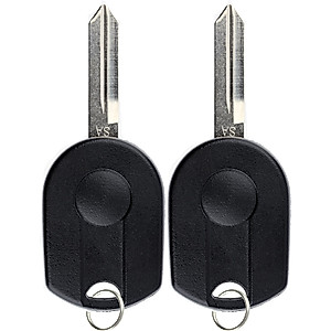 KeylessOption Keyless Entry Remote Control Uncut Blank Car Ignition Key Fob Replacement for CWTWB1U793 (Pack of 2)
