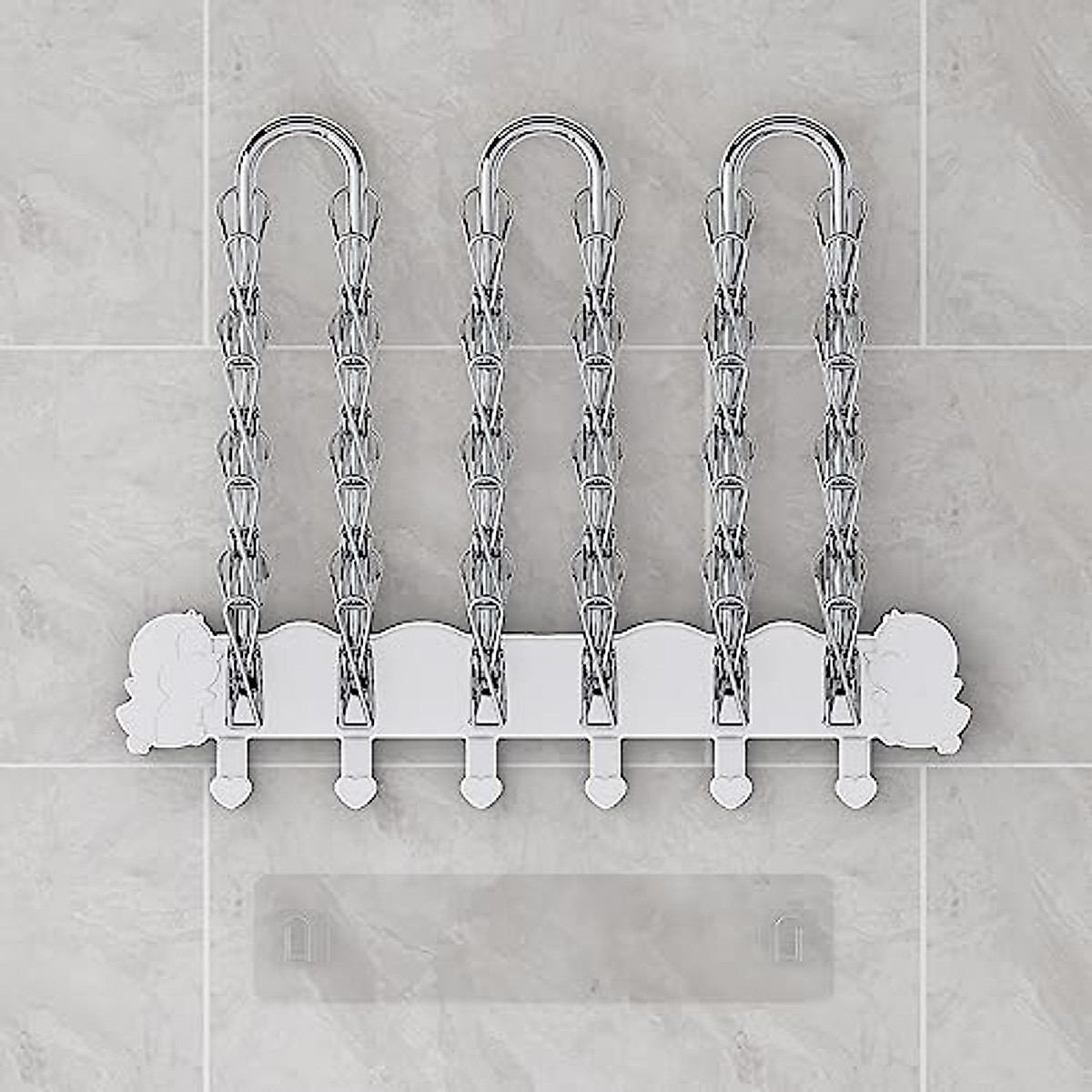 OBloved 2 Pack Clothes Drying Rack Wall Mount, 20 Clips Stainless Steel Sock Drying Rack, Laundry Drying Rack with Clips for Socks, Bras, Towels, Underwear, Clothes (White)