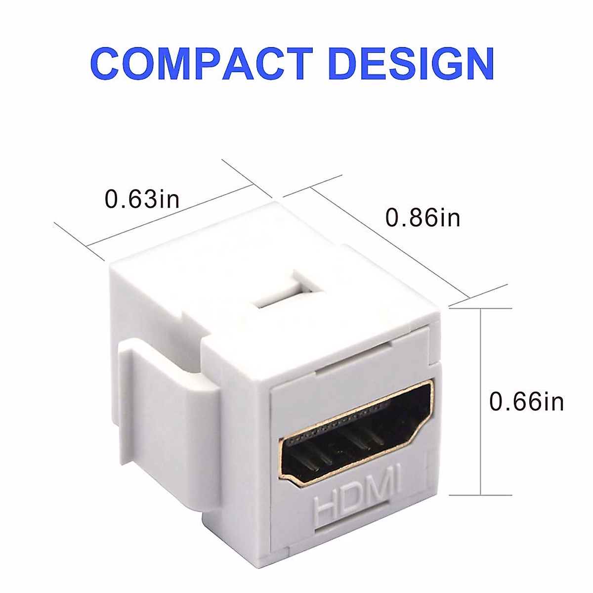 VCE 5-Pack CAT6 RJ45 Keystone Jack Inline Coupler Bundle with 6-Pack HDMI Female Keystone Coupler