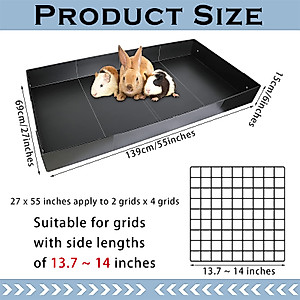 Geelin Corrugated Plastic Cage Liners Base 2 x 4 Panel Size Guinea Pig Cage Liner for Guinea Pigs Hedgehogs Rabbits Applied with C&C Cages, Black
