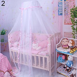 Dome Bed Curtain Baby Canopy Net Mosquito Tent Bed Crib Netting Bedroom Decor - Pink liyhh