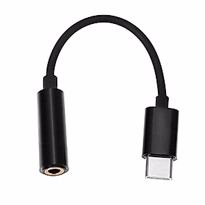 MOHALIKO Headphone Adapter 3.5 mm, USB Type C to 3.5mm Female Headphone, Portable 3.5mm to Type-C Adapter Audio Jack Cable Converter for All Kinds of Music Equipment Black